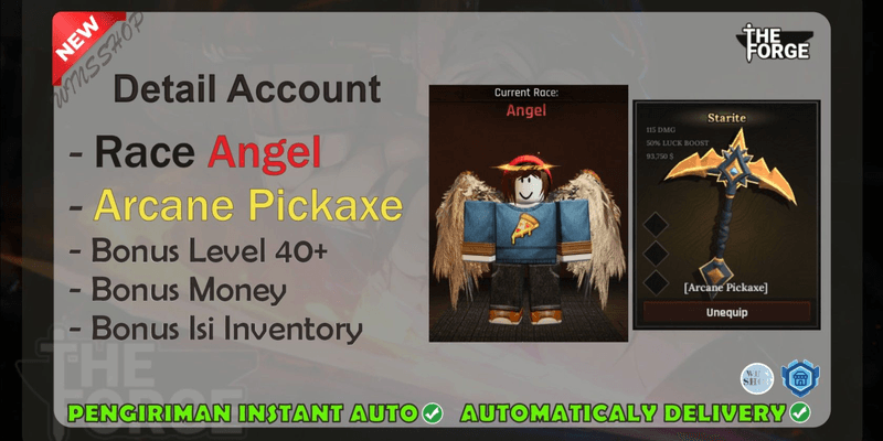 Beli Akun Akun The Forge Angel + Arcane Pickaxe The Forge Termurah Mei ...
