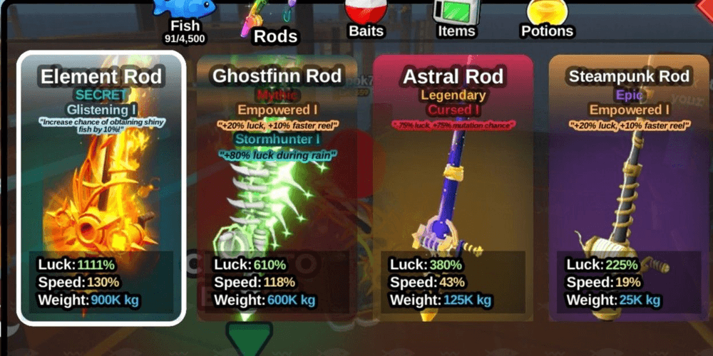 Beli Akun AKUN FISH IT! RATA KANAN ELEMENTAL ROD + SINGULARITY BAIT ...