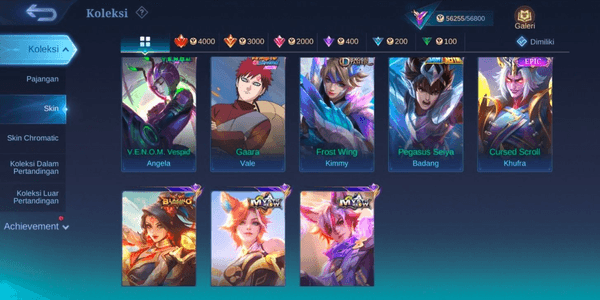 Buy Account CHEAP ML ACCOUNT MAX EMBLEM SANRIO SKIN CLAUDE, FLORYN ...