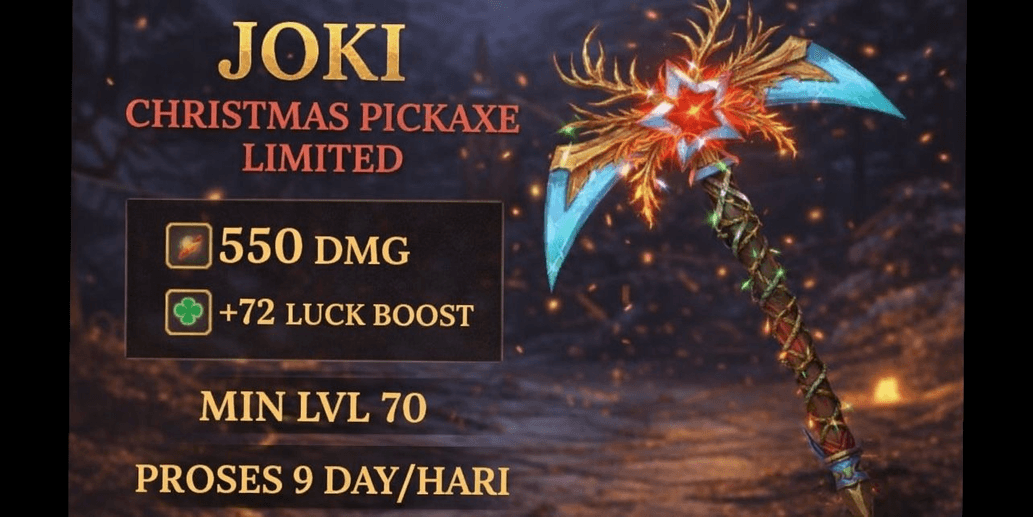 Beli Joki JOKI CHRISTMAS PICKAXE ( LIMITED ) The Forge Terlengkap dan ...