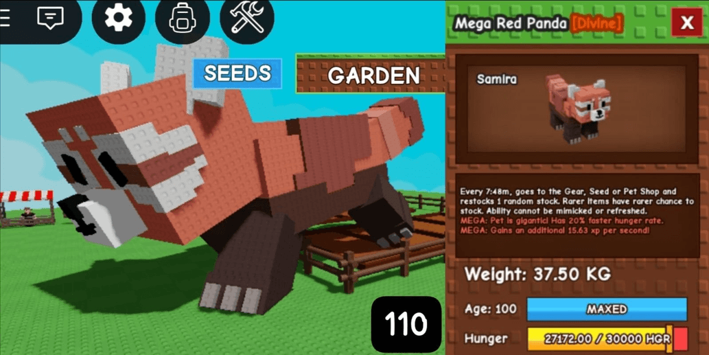 Buy Pets MEGA CUTE BIG RED PANDA PET GROW A GARDEN Grow A Garden ...