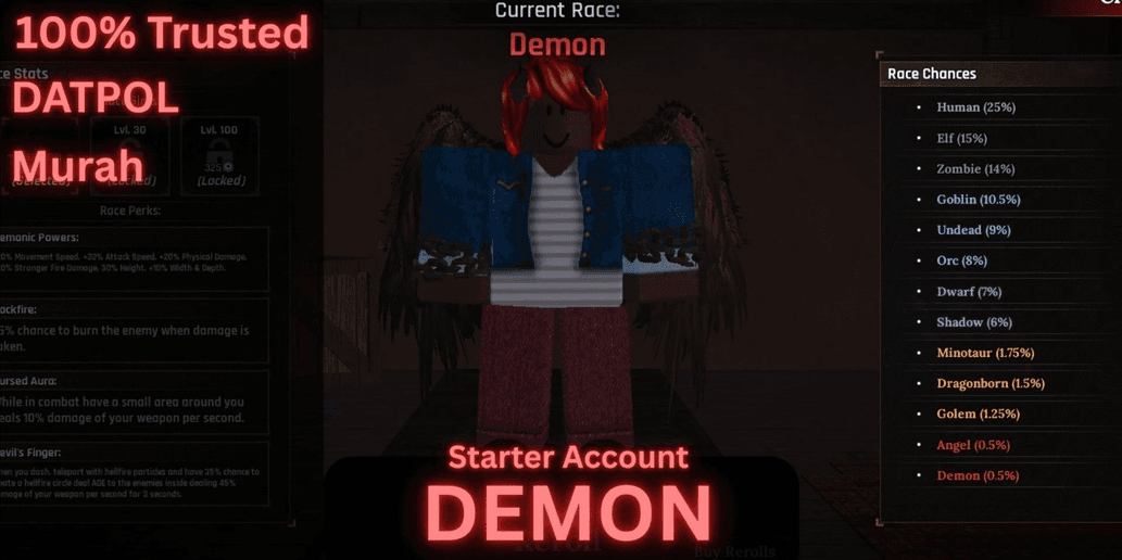 Beli Akun Akun Starter The Forge Race DEMON (MYTIC) The Forge ...