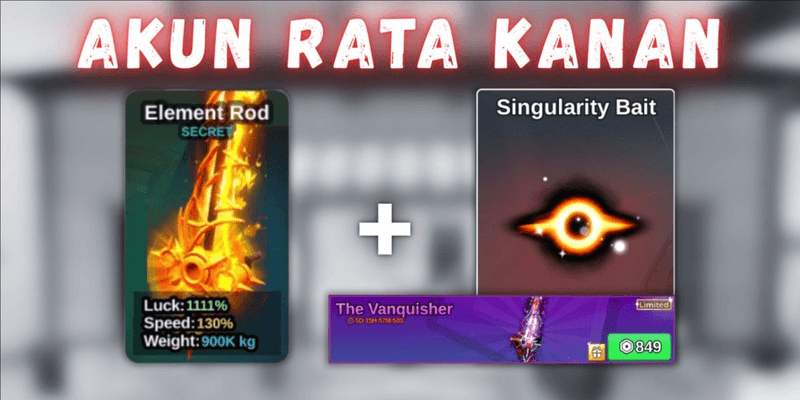 Beli Akun Akun Element Rod, Singularity Bait + Limited Skin Rod | Starter Secret Limitedx Fish ...