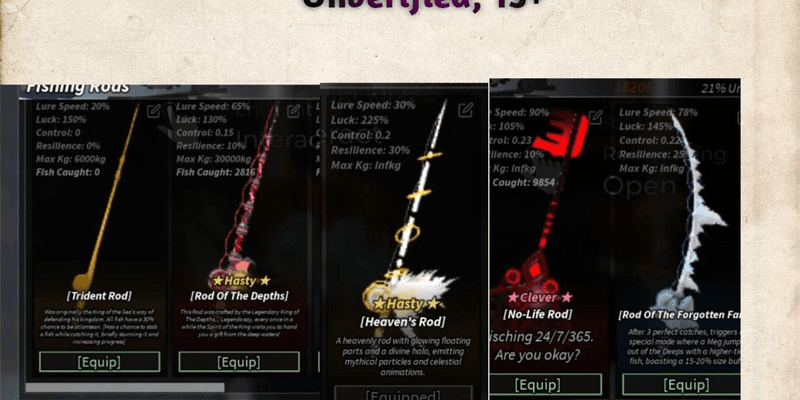 Beli Akun AKUN MAX ROTD + NO-LIFE + HEAVEN'S ROD + ROD OF THE FORGOTTEN ...