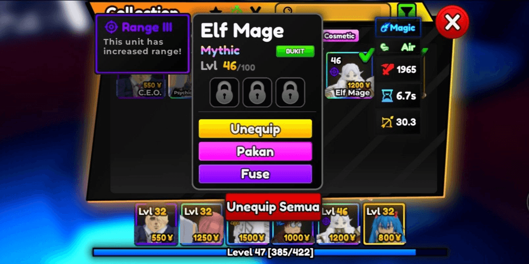 Buy Account AKUN ANIME ADVENTURE (AA) GG SEKARANG LVL 48 + ELF MAGE ...