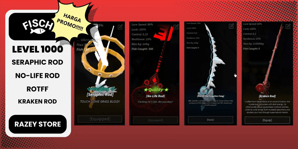 Buy Account Akun Fisch Level 1000 (Serapich Rod + Rod Of The Forgotten ...