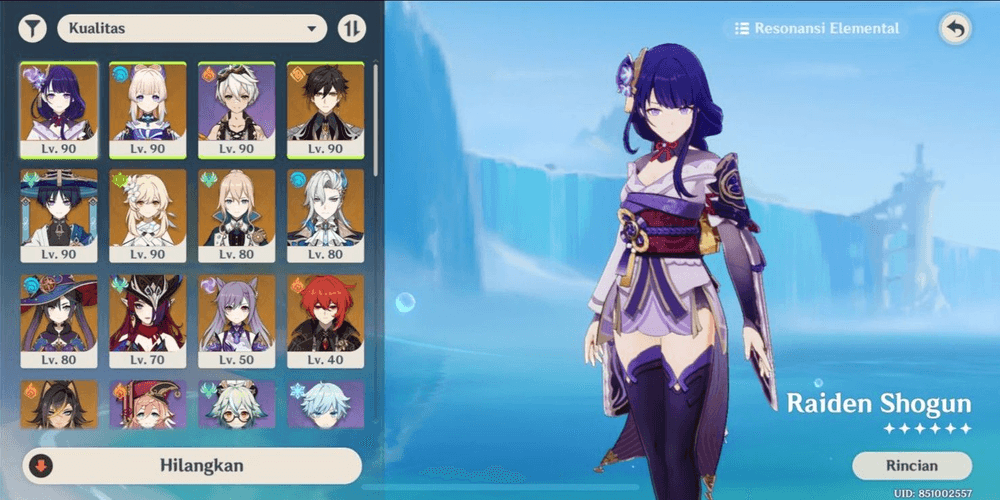 Buy Account [11 B5][ 6 Limit ] Chasca, Neuvillette, Raiden Shogun, Sangonomiya Kokomi, Wanderer ...