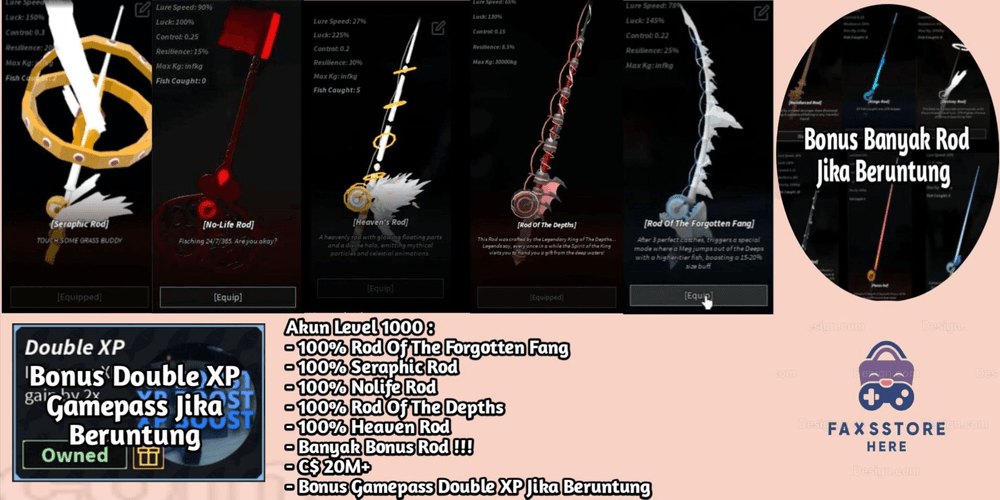 Beli Akun Akun Level 1000 | CS 20M + | ROTFF | Nolife Rod | Heaven Rod ...