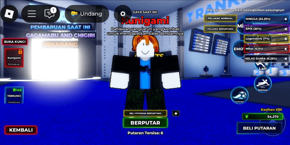 Beli Akun Akun blue lock-Style Kunigami flow Chameleon Blue Lock Rivals ...