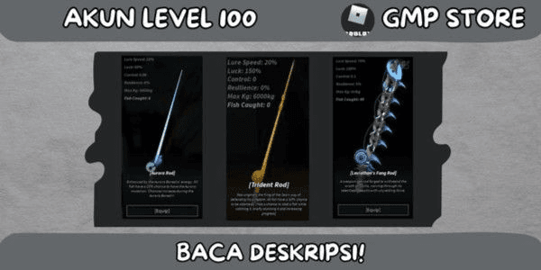 Buy Account Akun Level 100 | Leviathan's Fang Rod + Trident Rod Fisch ...