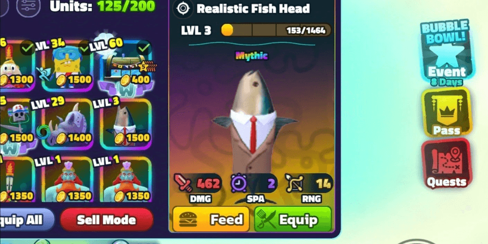 Buy Unit Realistic Fish Head SpongeBob Tower Defense 3339552 | itemku