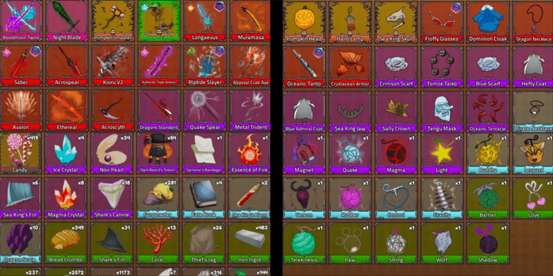 Buy Account Akun King Legacy Level Max - Riptade Slayer - Abyssal Crab ...