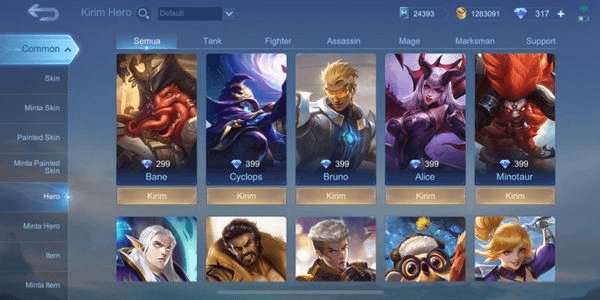 Cheapest MLBB Gift Hero | itemku