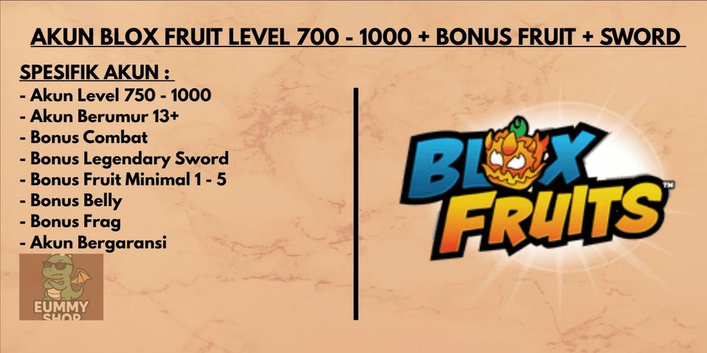Beli Akun AKUN BLOX FRUIT LEVEL 700 -1000 + BONUS FRUIT + SWORD Blox ...