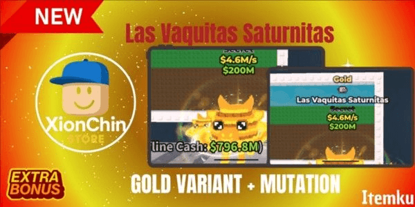 Buy Item Las Vaquitas Saturnitas Gold Nyan - Steal A Brainrot Steal A ...
