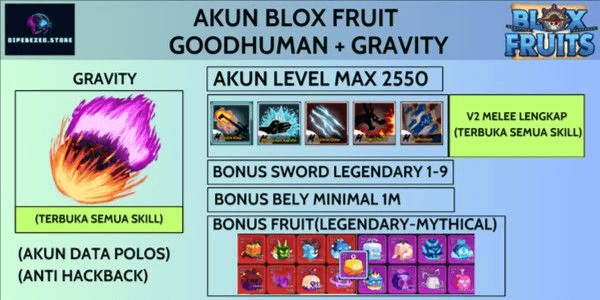 Buy Account Blox Fruit Gravity Account [All Skills Unlocked] Blox ...