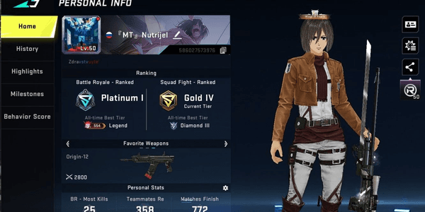 Beli Akun AKUN BLOODSTRIKE AOT EDITION - ASIA [ Run - Mikasa & M700 ...