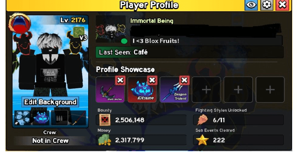 Buy Account Blox Fruits Perm Kitsune Polosan Blox Fruits 3912921 | itemku