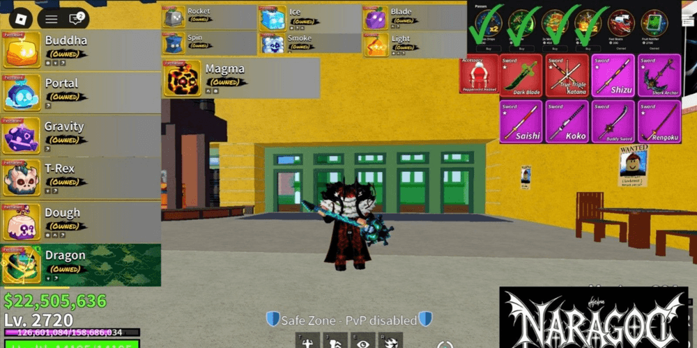 Beli Akun Akun Blox Fruits 14 Permanent Dragon Eastern & Western Have ...