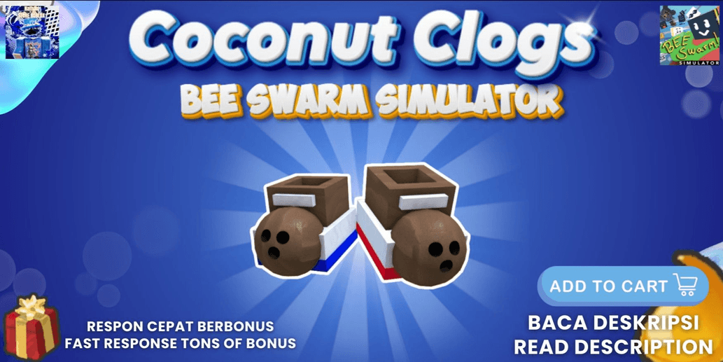 Beli Joki Joki Coconut Clogs | Bee Swarm Simulator Bee Swarm Simulator ...