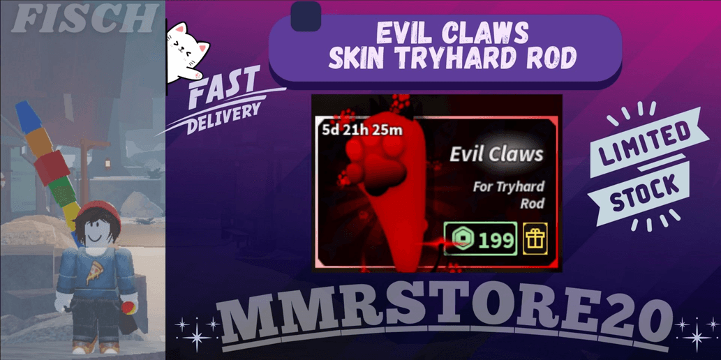 Buy Item Evil Claws | Skin Rod Limited | Skin Rod Tryhard | Fast ...