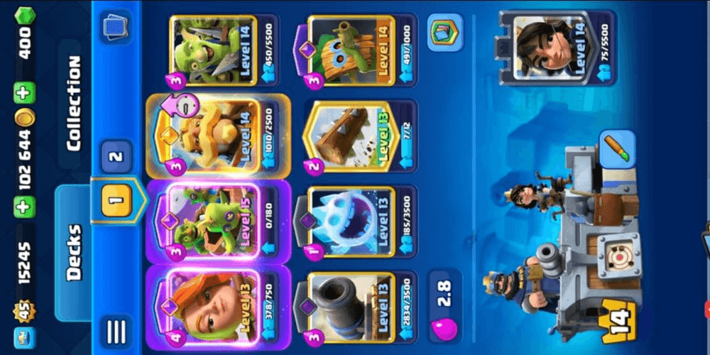 Buy Account LEVEL 45 | TROPHY 8395 | 8 EVO CARDS | LEVEL KT 14 | GEMS ...