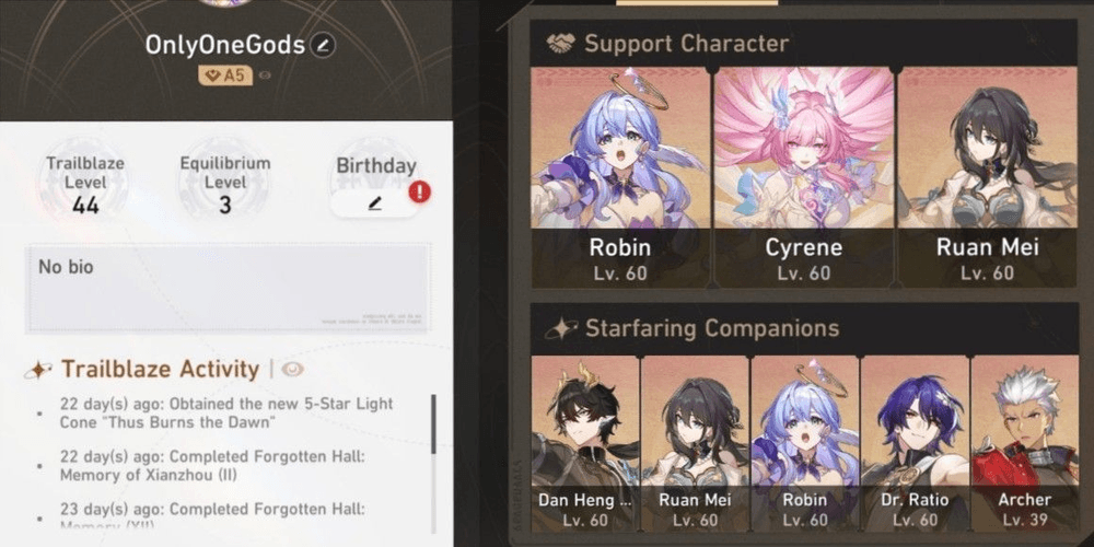 Beli Akun Akun MidGame Phainon Bersign + Cyrene + Robin (NoCit) [Asia ...